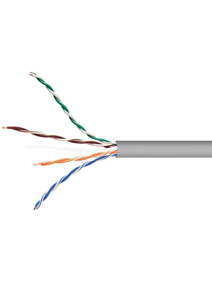 Кабель витая пара U/UTP 5e кат. 4 пары Cablexpert UPC-5051E-4-CU/100 indoor 4x2x0.51, медный, однож, 100м, box, серый
