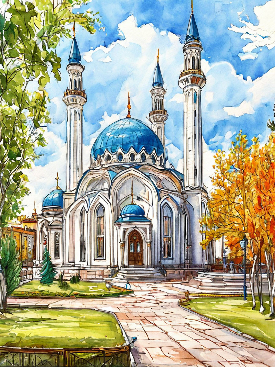 Картина на стену для интерьера "Мечеть" 40х50 см, холст на подрамнике, ArtInter