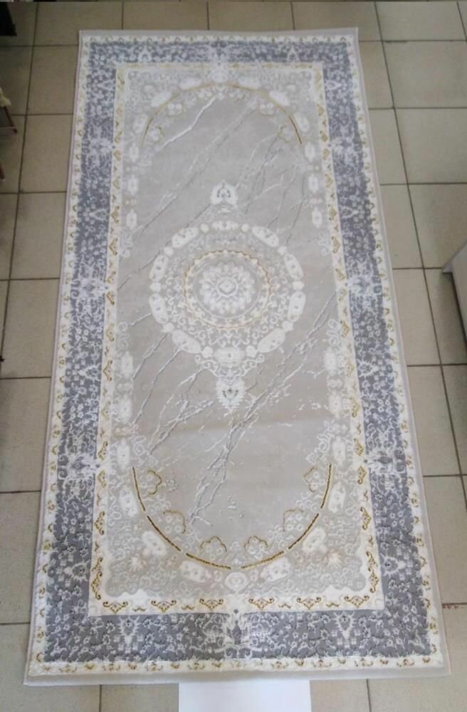 Ковер Eva KZ T290A цвет Серый 1 м на 2 м