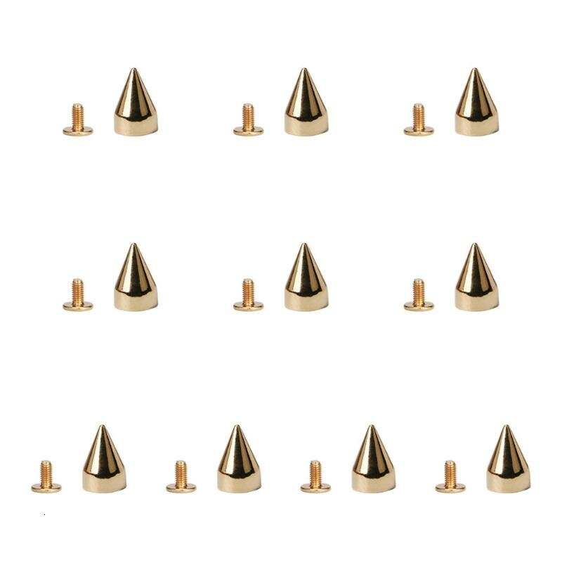 Бронзовые заклёпки для ремней и ошейников, Светло - золотой - 14 толстое дно 10x1