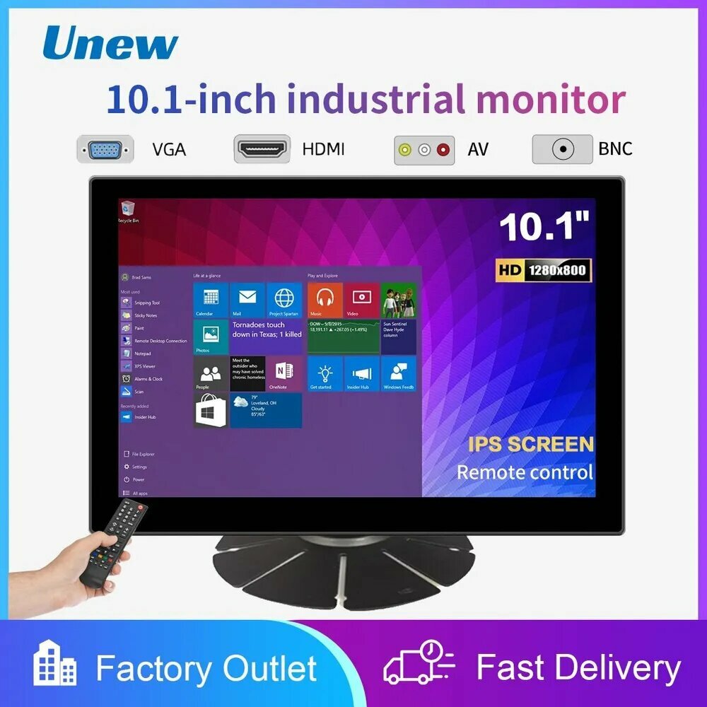 UNEW 10.1" Монитор, черный матовый