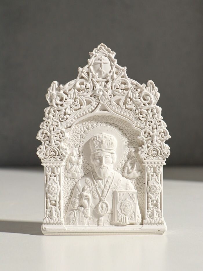 Икона Николай Чудотворец , с подвесом, 12 8 2 см, гипс