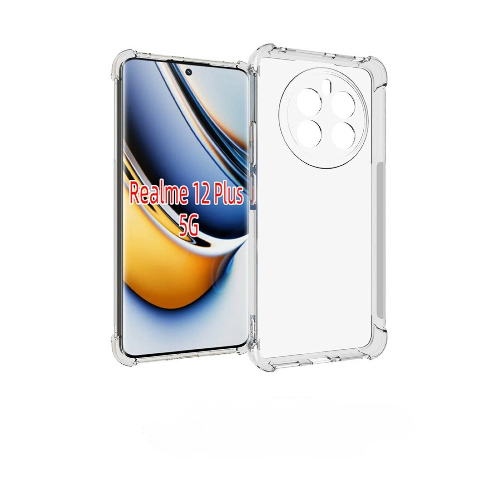 Чехол-бампер MyPads Tocco для Realme 12 Plus и Narzo 70 Pro 5G с усиленной защитой углов, прозрачный