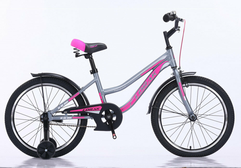 Велосипед детский LORAK JUNIOR 20 Girl Black Матовый Серый/Розовый 118-130см.