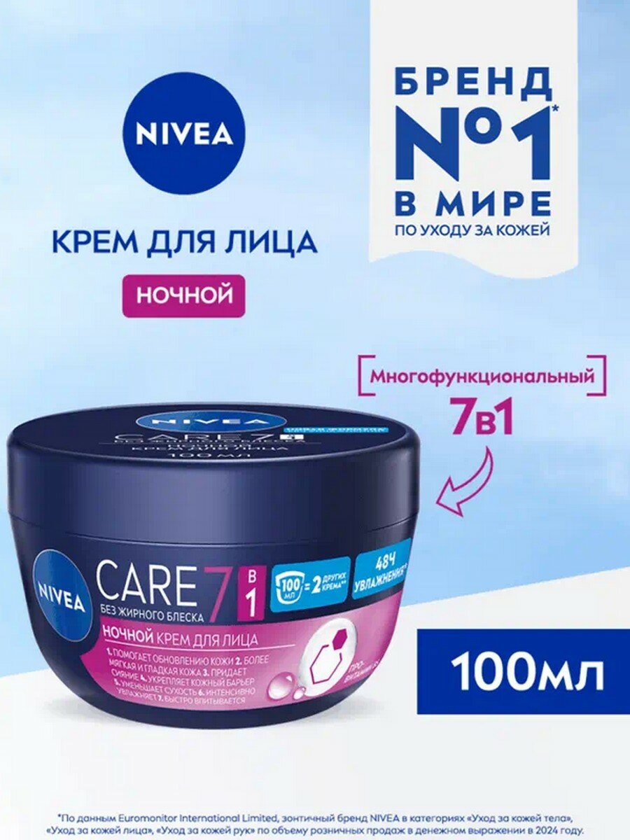 Nivea Крем для лица ночной с провитамином B5 Care, 100 мл - 1 шт