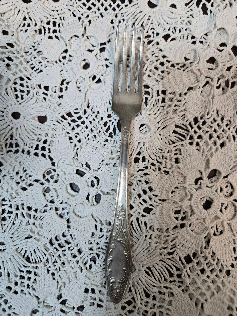 Винтажная советская вилка, мельхиор, СССР