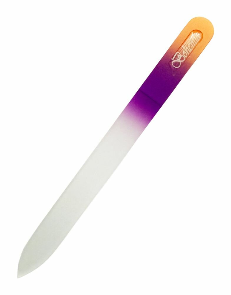 Пилка стеклянная полирующая Bohemia 135 мм для ламинирования ногтей, оранжево-фиолетовая