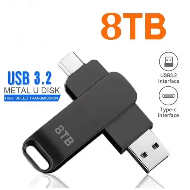 Флешка Xiaomi USB-флешка Silver1-16TB, Черный 8ТБ, интерфейс USB 3.2