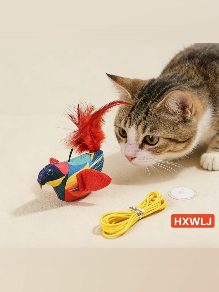 1 шт игрушки для кошек летающая птичка , игрушка для кошек, подвесные дразнилки на резинке,