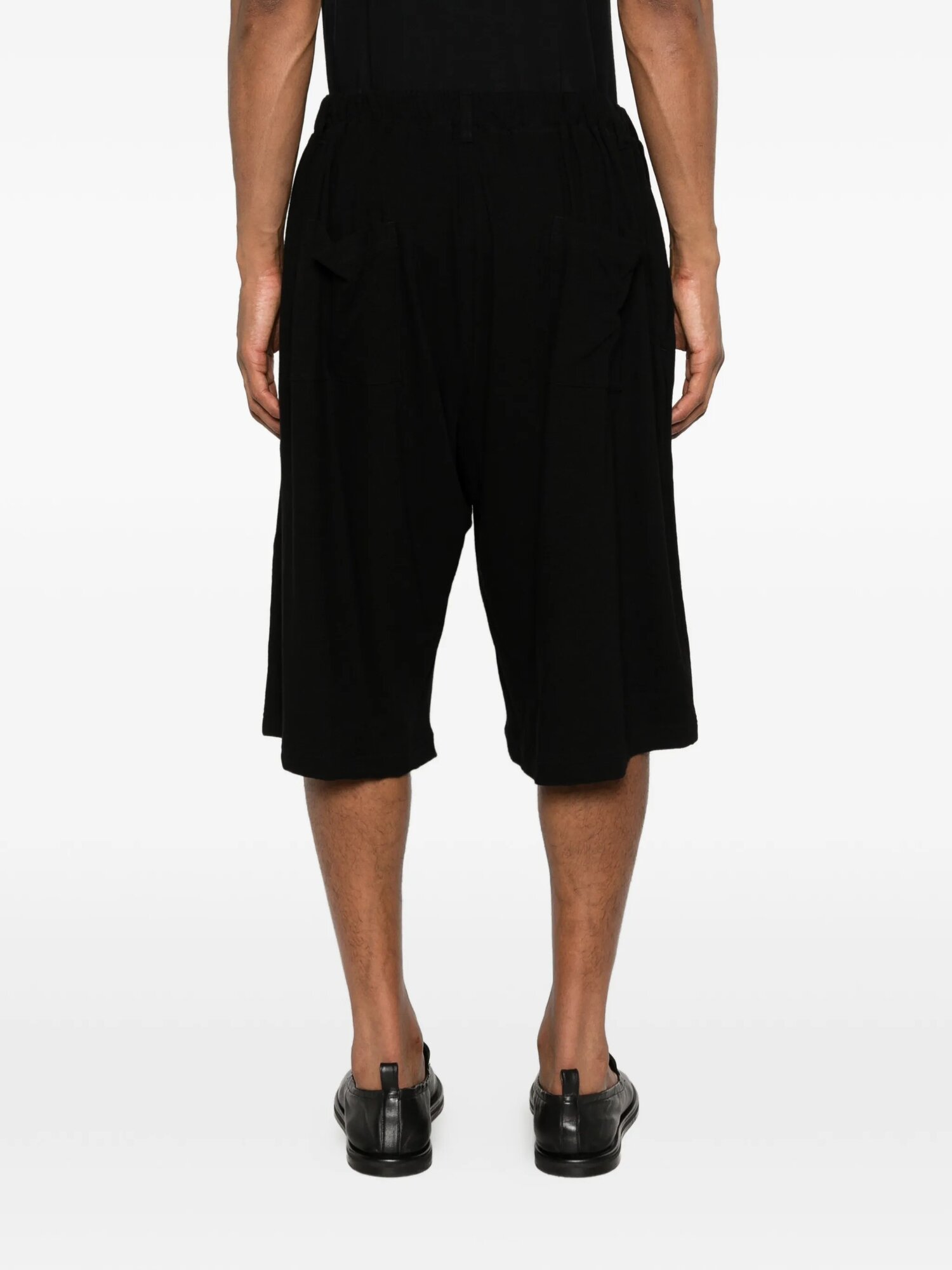 Шорты Yohji Yamamoto Elasticated-waistband shorts, размер 3, black/black — фото 1