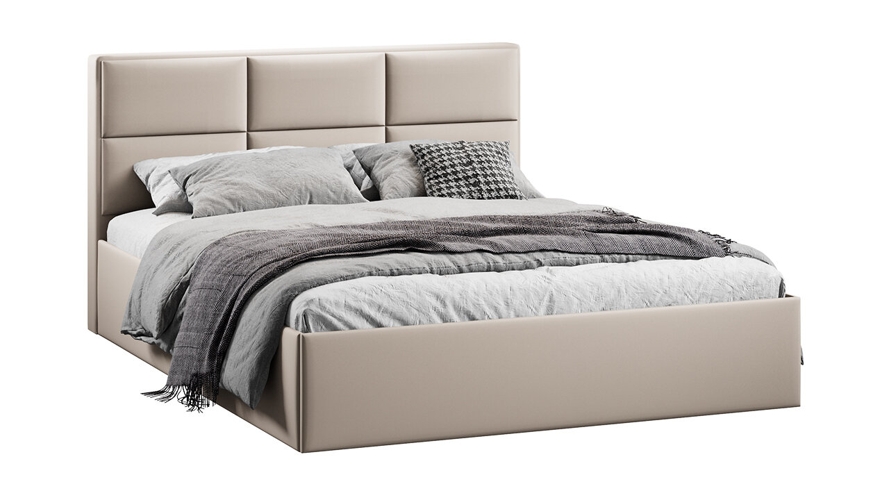 Кровать с ПМ Стелла Тип 1 с заглушиной Велюр Confetti Cream