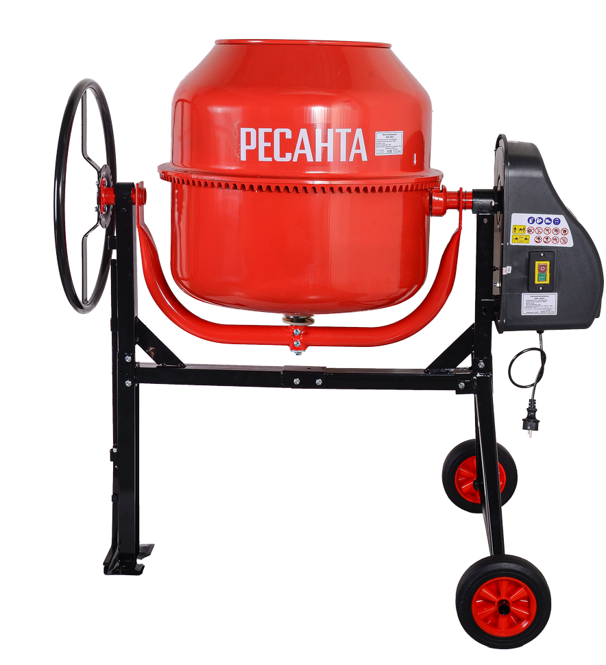 Бетономешалка Ресанта БМ-205Ч, 205 л, 32 об/мин, 900 Вт, чугун