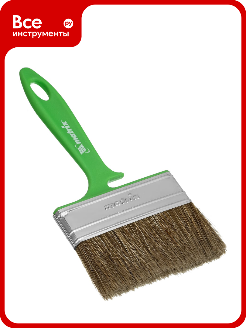 Флейцевая кисть MATRIX работы ПО дереву Color Line 100х12 мм 83376, металлический бандаж, пластиковая рукоять, щетина