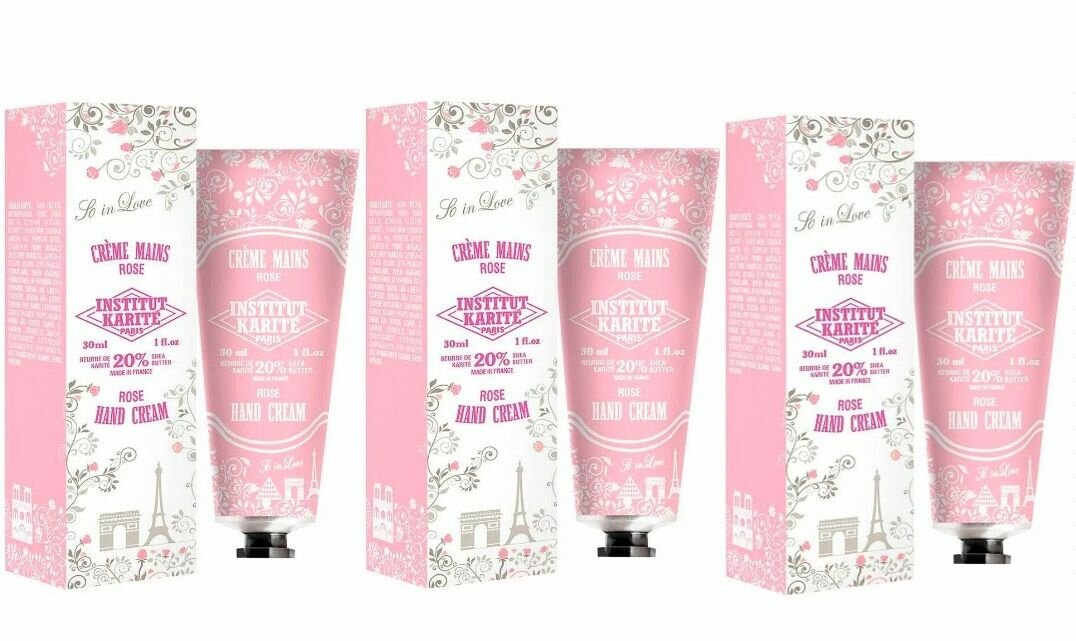 Institut Karite - Rose Mademoiselle Light Shea Hand Cream Крем для рук с маслом ши и нежным ароматом розы 30 мл box