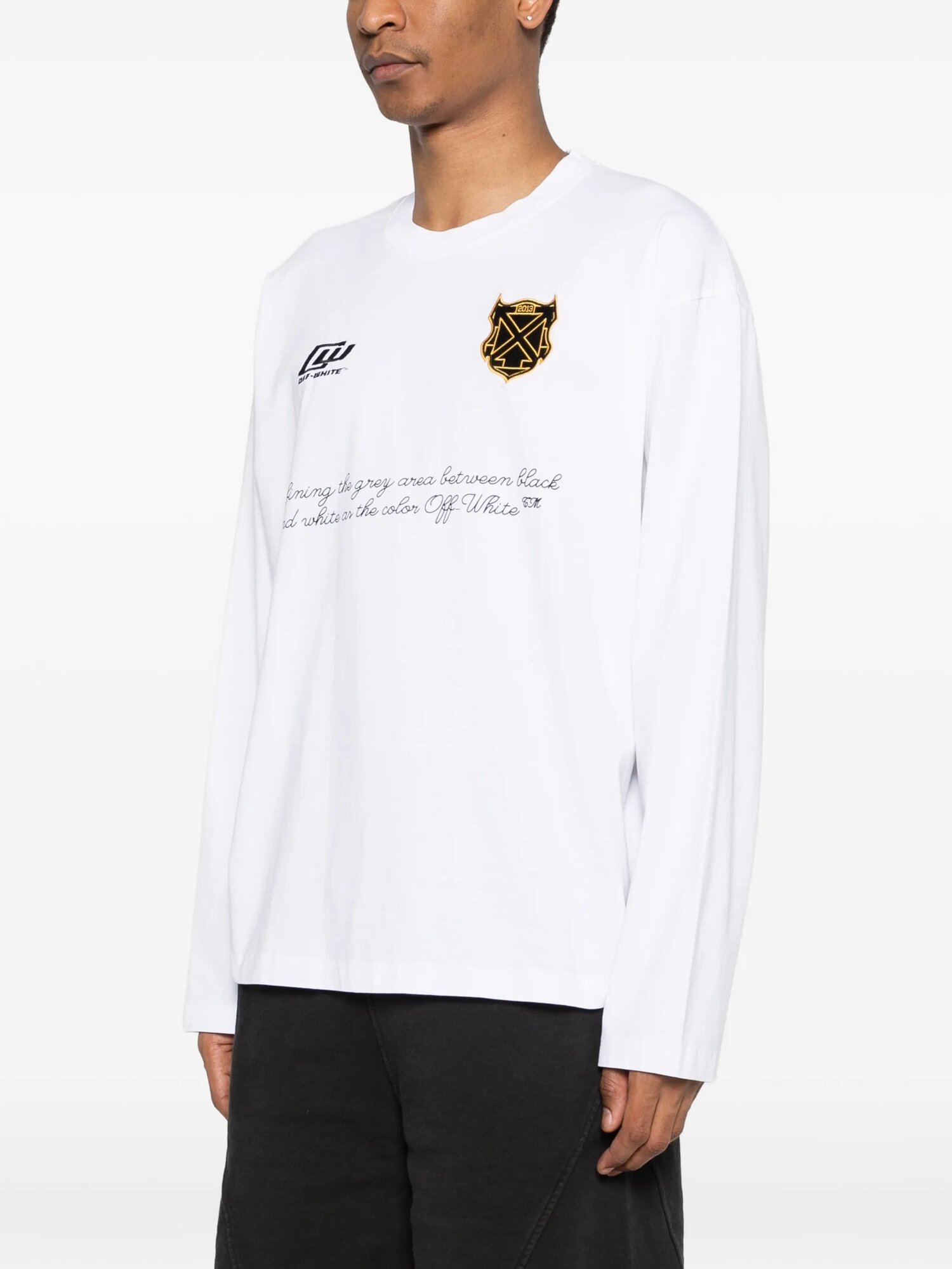 Футболка Off-White, размер 50, бежевый/белый — фото 1