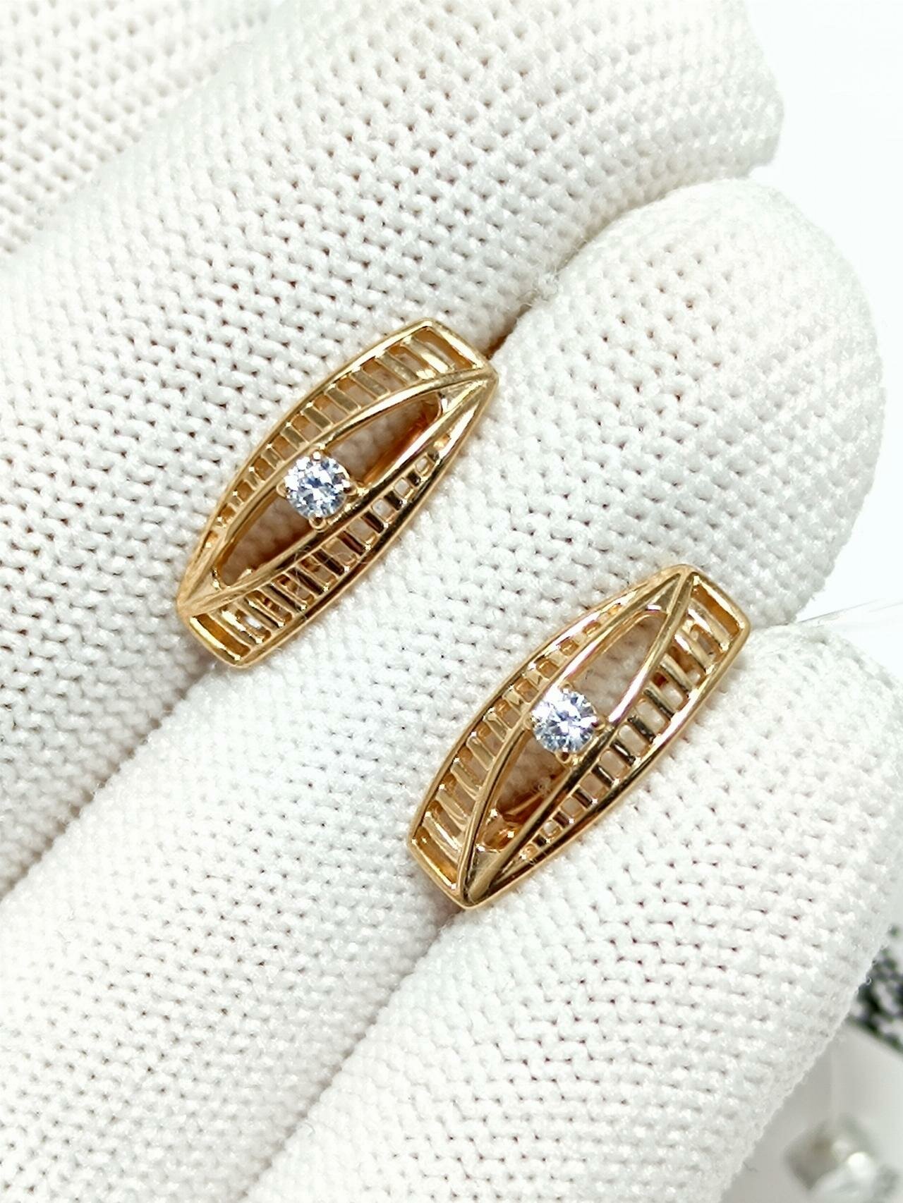 Серьги, красное золото, 585 проба