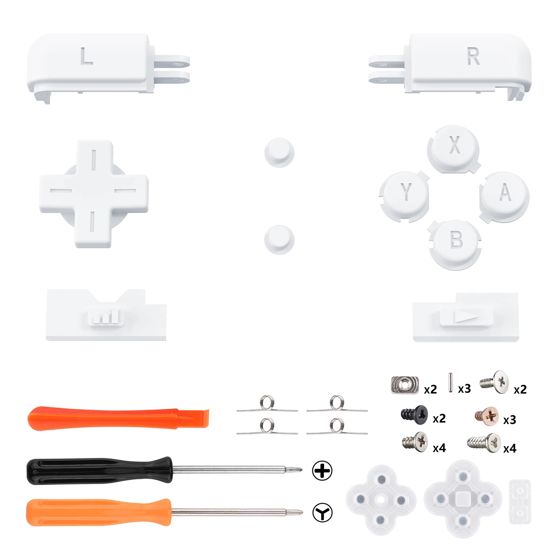 Кнопки eXtremeRate для Nintendo DS Lite - Красные Белый, White