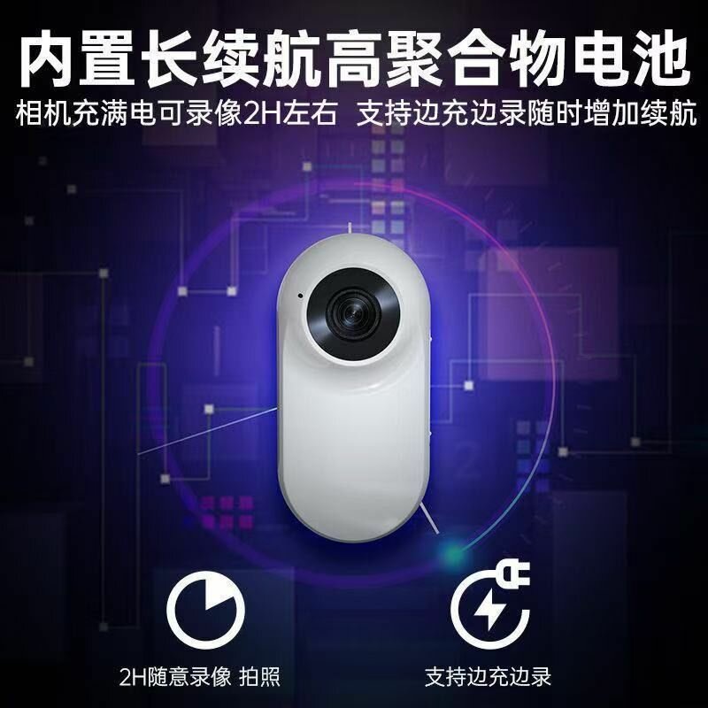 Мини-панорамная экшн-камера 360 для записи в движении, носимый видеорегистратор с Wi-Fi, 4K-камера для крепления на шею