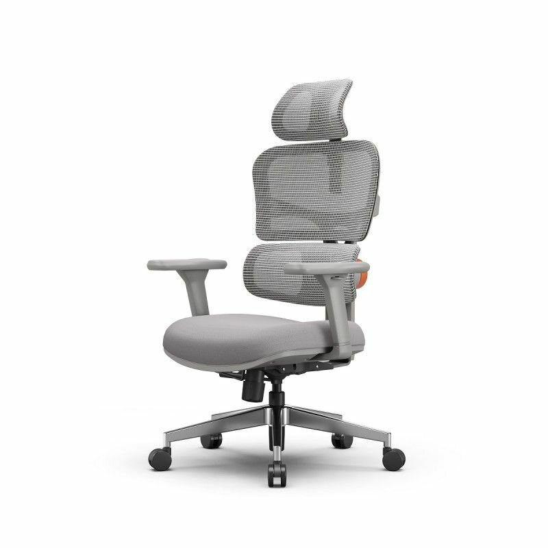 Эргономичное компьютерное кресло FoxGear NETZ модель XO - office edition, серый
