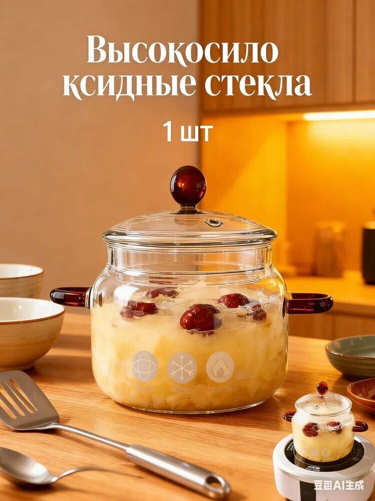 Уховарка Кухонная утварь, Боросиликатное стекло, 0,4 л, 1 шт