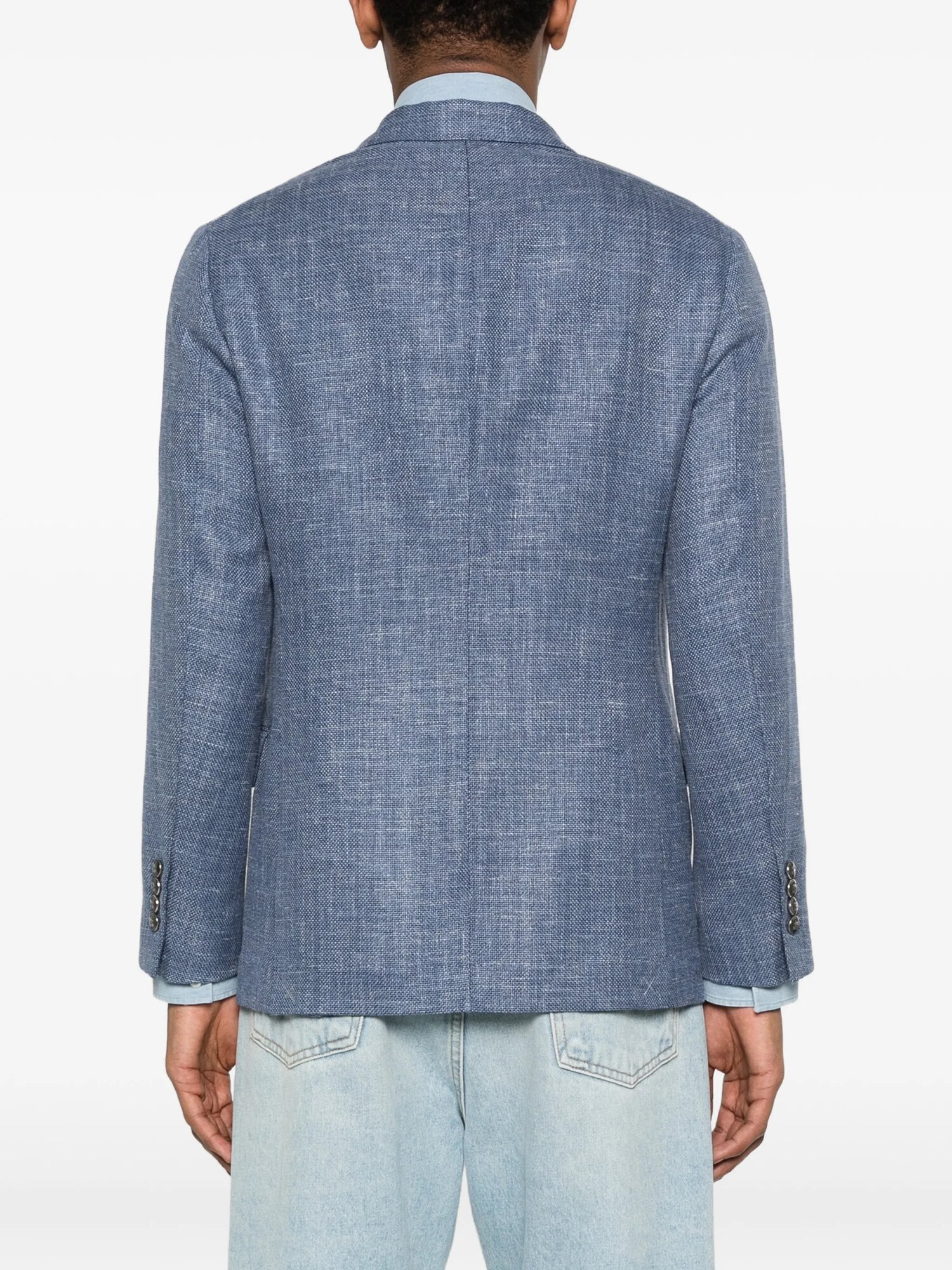 Пиджак BRUNELLO CUCINELLI Single-breasted blazer, размер 50, blue — фото 1