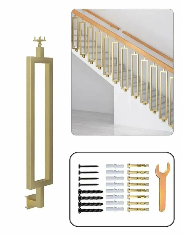 Металлические лестничные ограждения с боковым креплением регулируемые прямоугольные стойки для внутренних и наружных перил