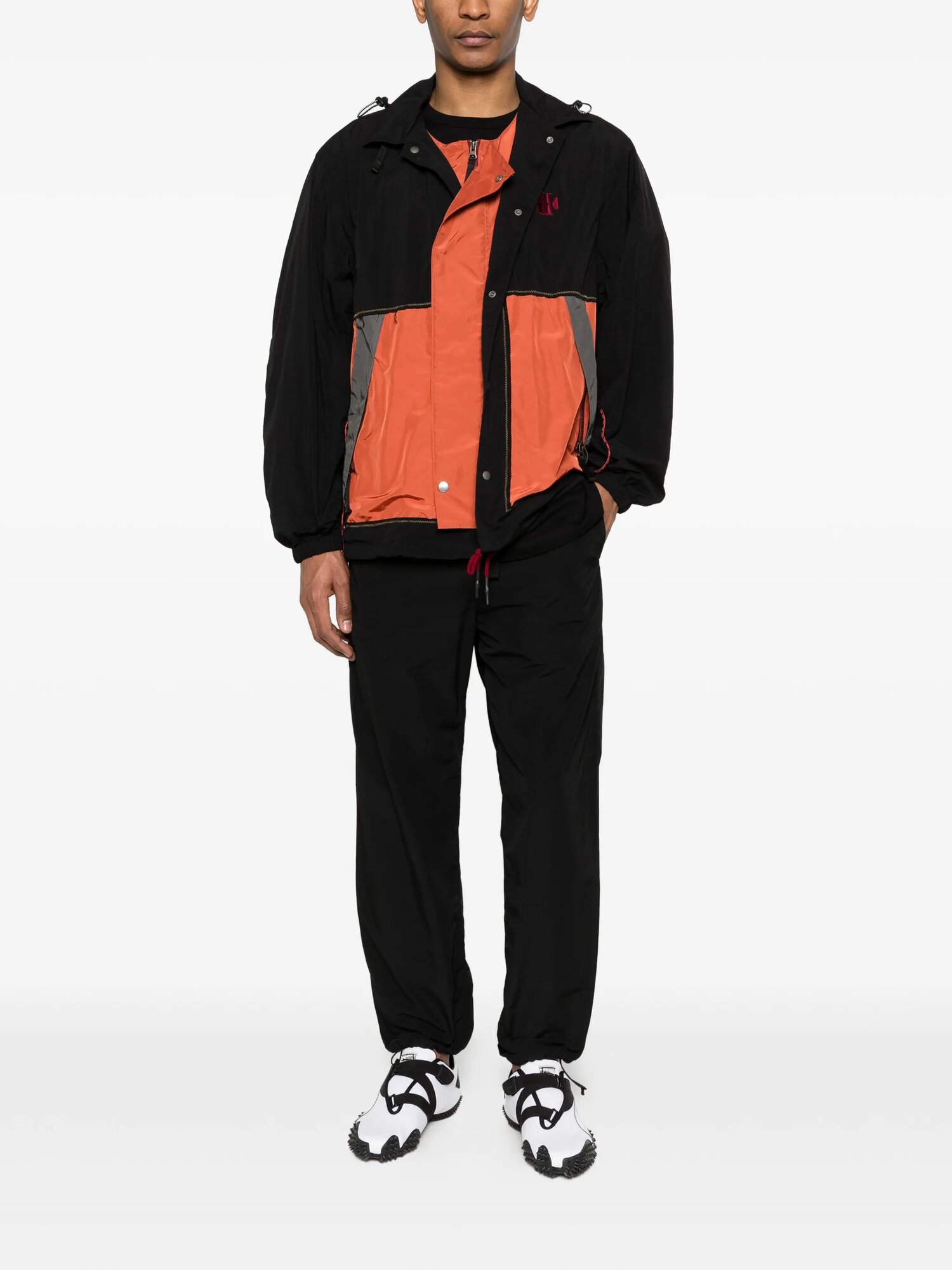 Куртка Kolor Colour-block hooded jacket, размер 1, black/black — фото 1