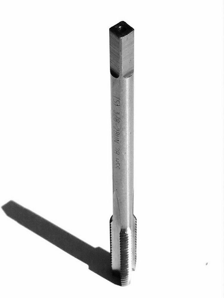 Эксклюзивный метчик дюймовый 3 на 8 28UN Р6АМ5, для выполнения глухих отверстий с резьбой 28 ниток на дюйм