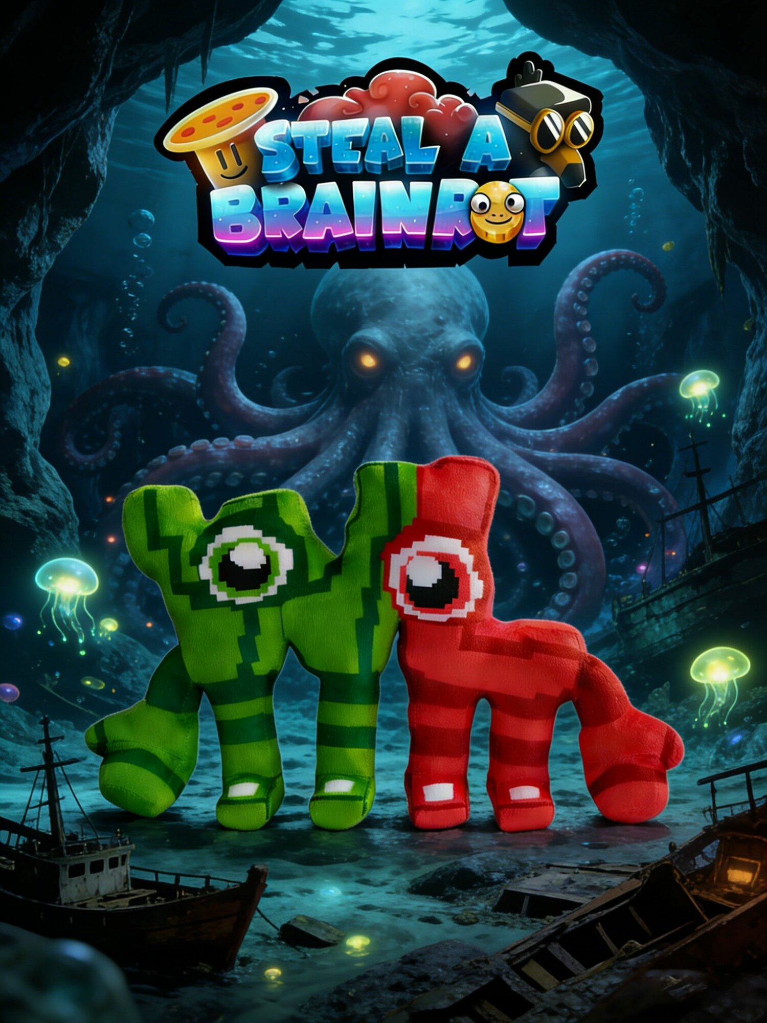 Мягкая игрушка Roblox (Роблокс) Steal a Brainrot: W or L, мем
