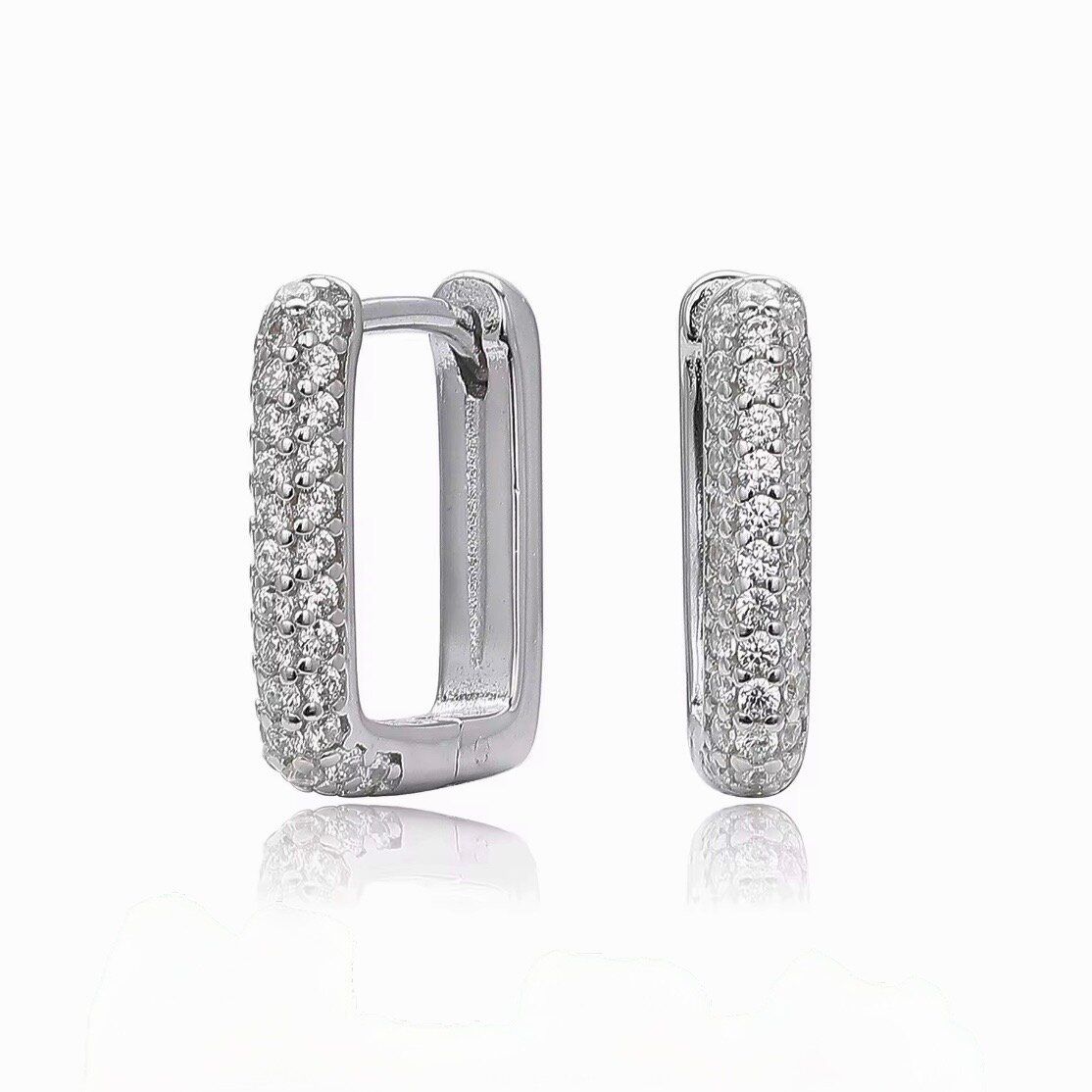 Серьги-трансформеры, Swarovski Zirconia, циркон, фианит