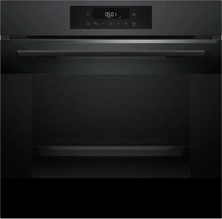 Духовой шкаф электрический Bosch HJG852YT0T Serie 6, 60 см, 66 л, черный матовый, сенсорное управление, 8 режимов+AutoPilot 30(30 автоматических программ), LCD-дисплей