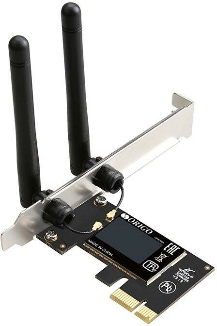 Сетевой адаптер ORIGO Wi-Fi, N300, PCI Eхpress, с 2 несъемными внешними антеннами (OWN300A/A1A)
