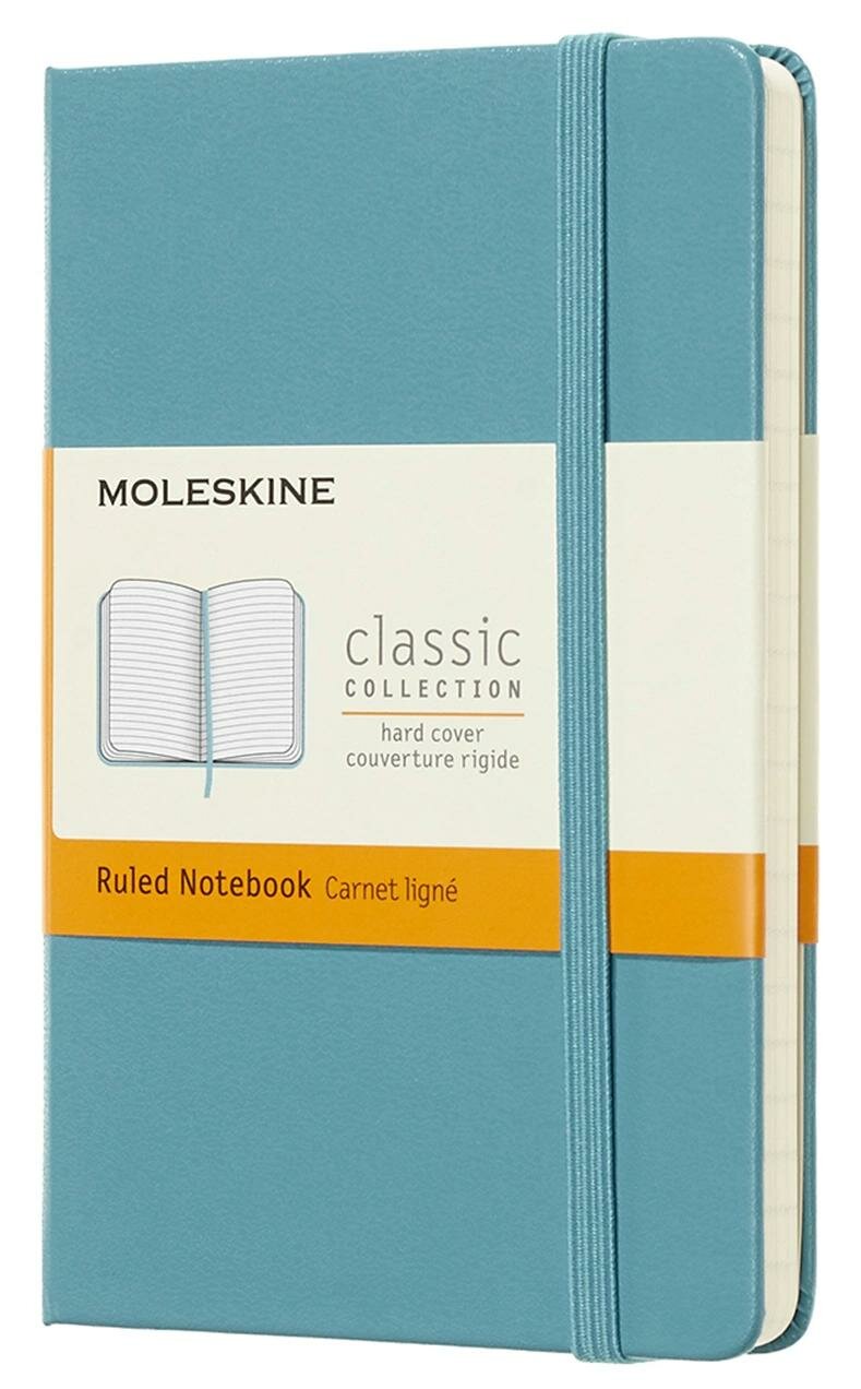 Блокнот Moleskine Classic Pocket 90х140 мм, 192 стр, линейка твердая обложка голубая (MM710B35)