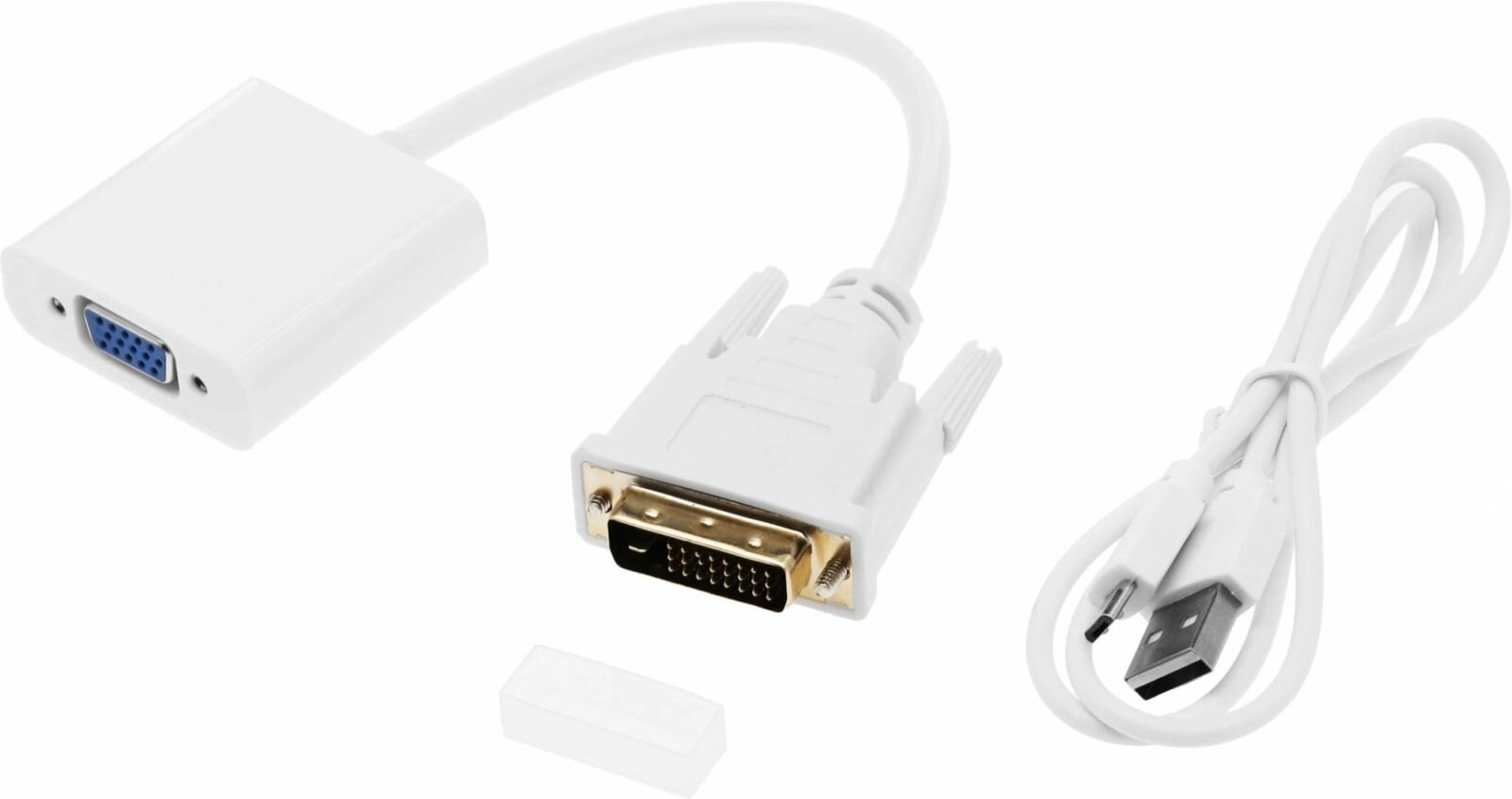 Переходник для кабеля DVI-D-VGA, 0,23 м, корпус пластиковый