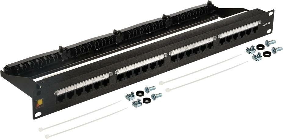 Патч-панель Lanmaster 19", 1U, порты 24хRJ45, категория 5E, UTP (LAN-PPN24U5E)