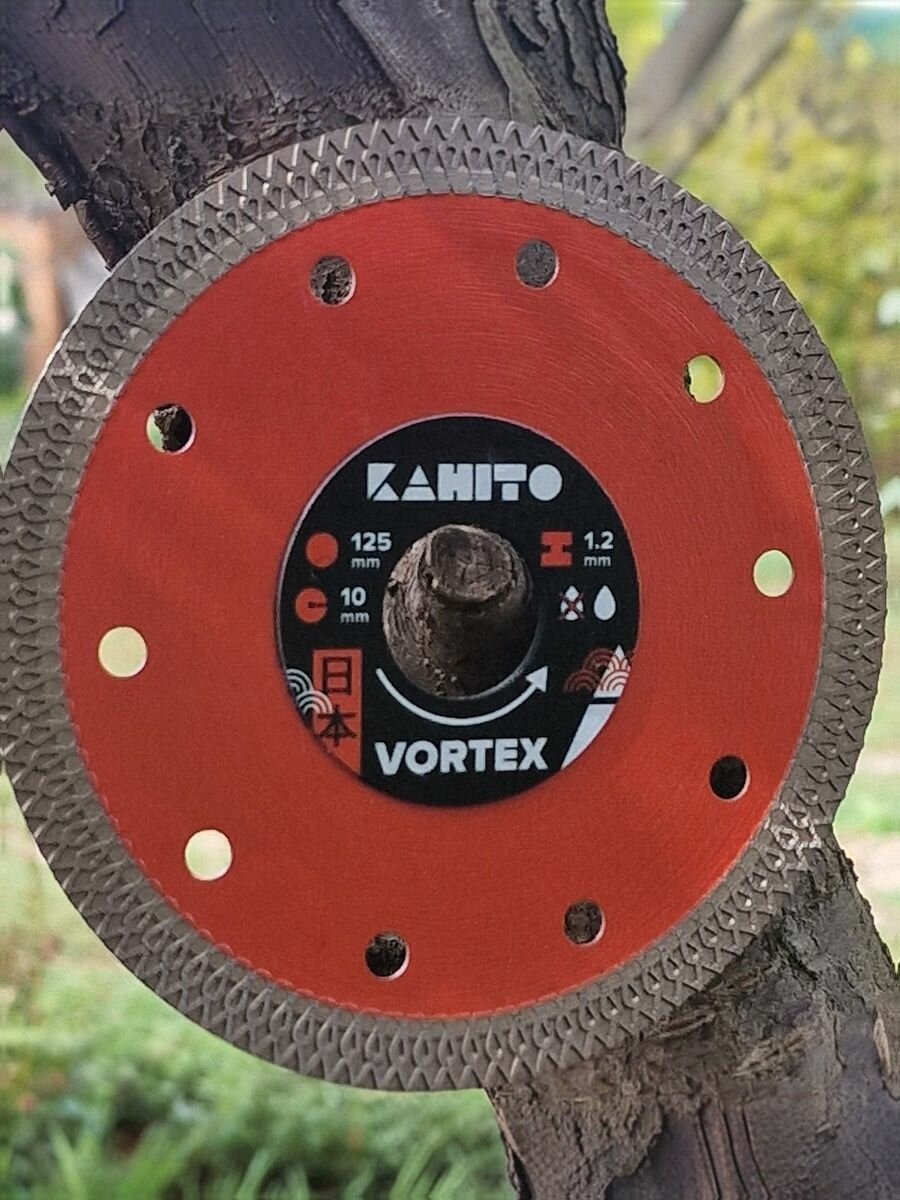 Алмазный диск по керамограниту, граниту, мрамору 125*1,2*10мм KAHITO VORTEX