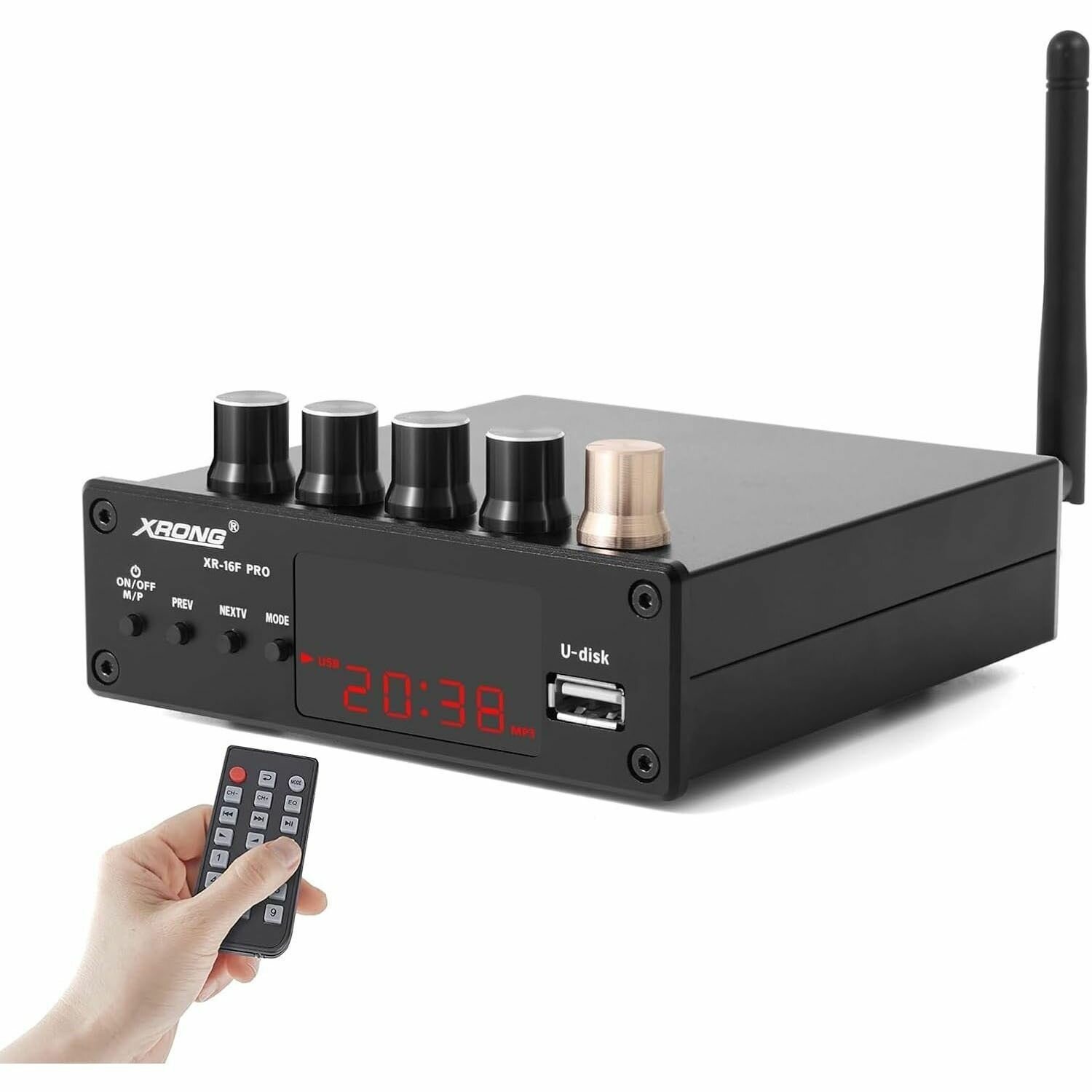 XRONG Домашний аудиоусилитель 100Wx2 + 100W Басс пушка Bluetooth стерео HiFi 2.1