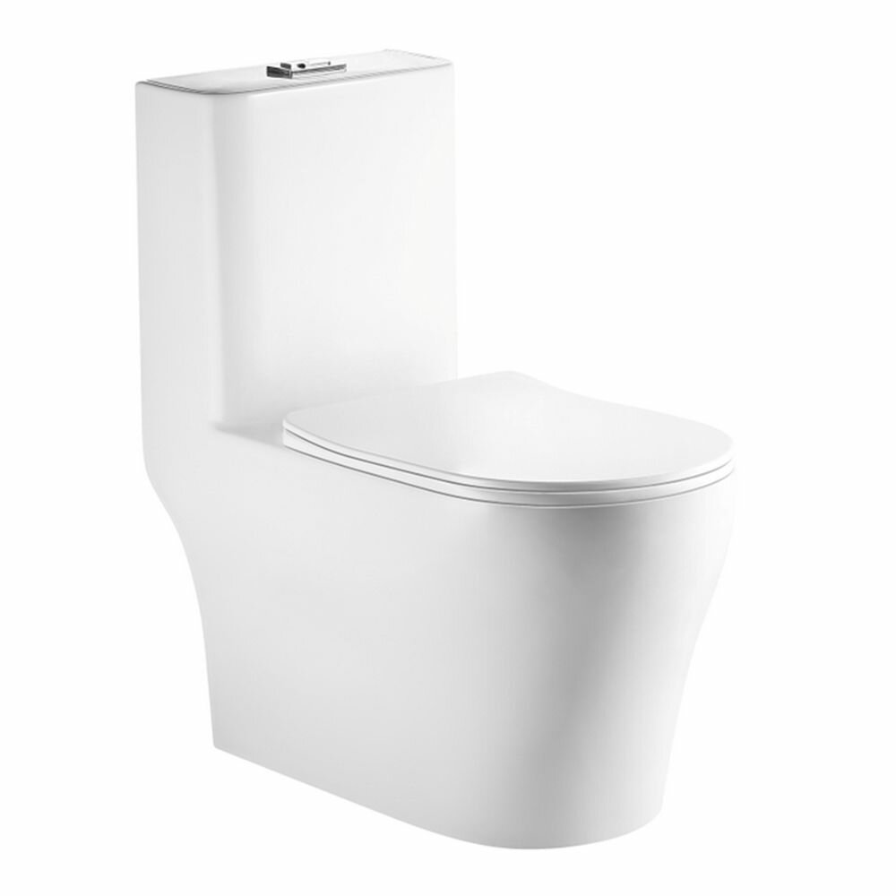 Моноблок напольный унитаз Joki Palace T JK86382100, безободковая чаша, смыв торнадо, сиденье микролифт, цвет белый