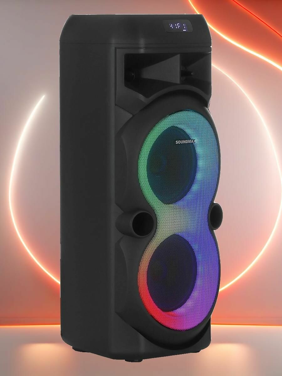 Портативная аудиосистема Soundmax SM-MS4102, 100 Вт, Bluetooth, AUX, черный