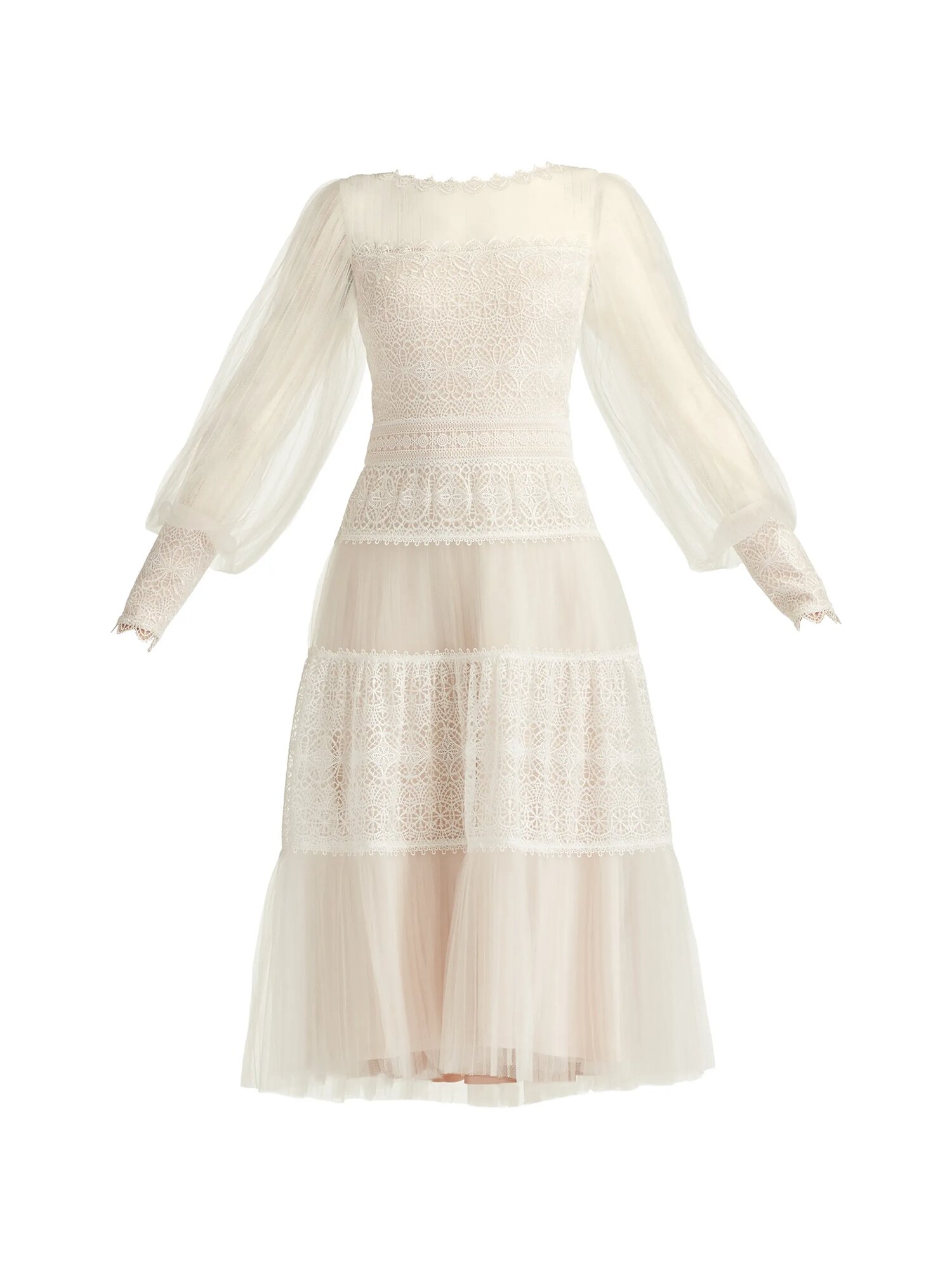 Платье Lace long-sleeve midi dress