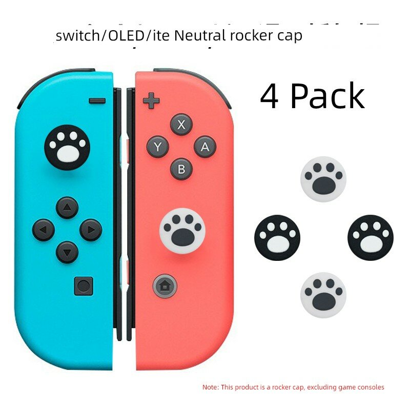Силиконовые накладки для Joy-Con Nintendo Switch, черный фон с белыми когтями + белый фон с черными когтями, комплект