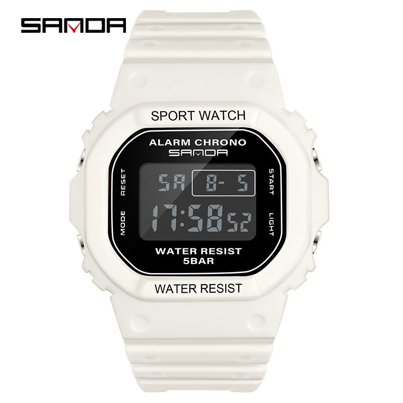 [2026] Многофункциональные спортивные часы Sanda, бестселлер для международного рынка, водонепроницаемые, с подсветкой, для мужчин и женщин, стильные наручные часы для студентов.