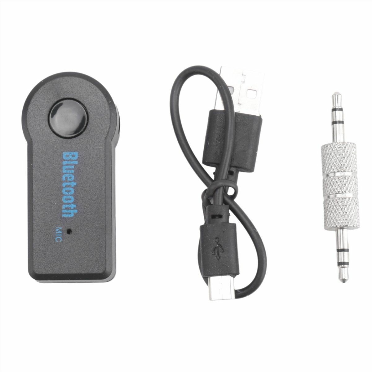 Беспроводной Bluetooth-приемник 2-в-1 с аудиоадаптером 3,5 мм AUX (серебристый и черный)