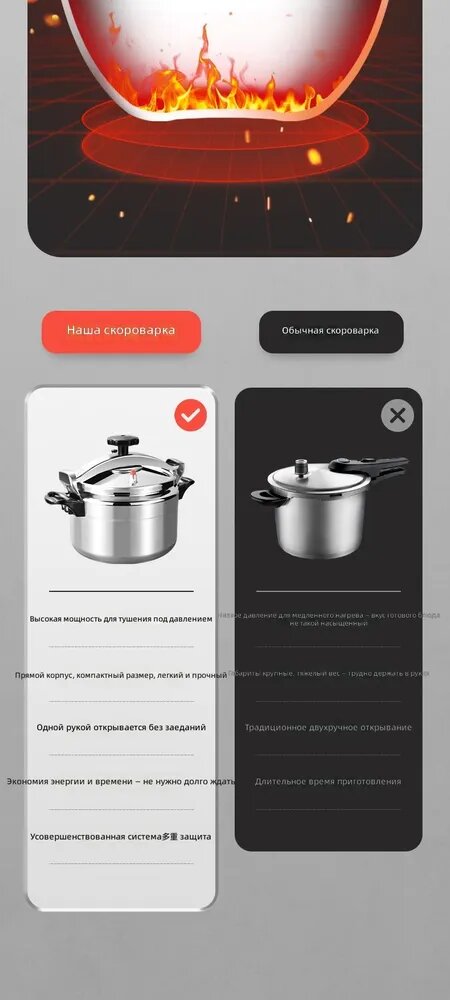 Кастрюля алюминиевая 11л для дома и кухни, с крышкой и мерной шкалой. Утолщённый корпус — фото 1