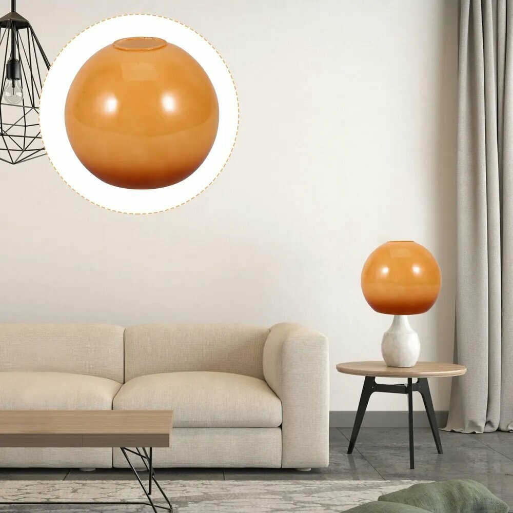 Стеклянный плафон желтого цвета для подвесной и потолочной лампы