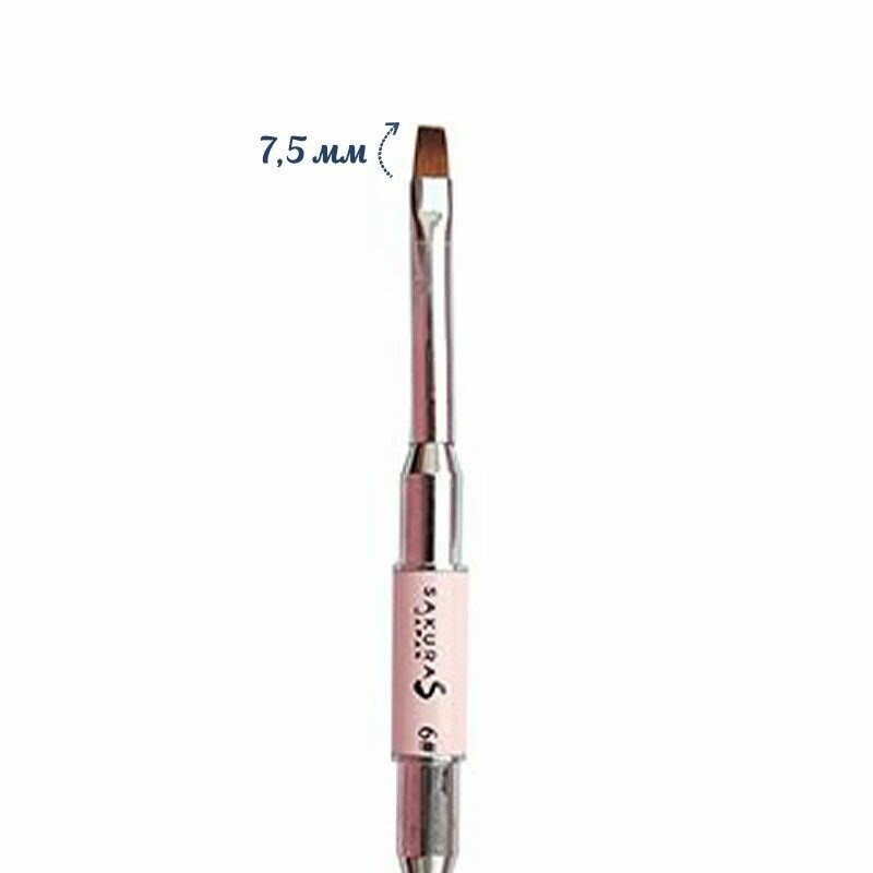 Кисть для геля Sakura плоская №6 и лопатка, длина 7,5 мм