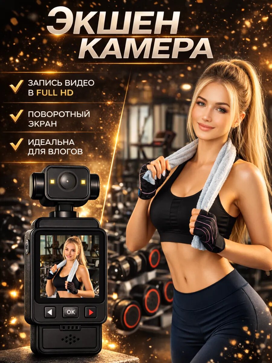 Экшн камера портативная HD