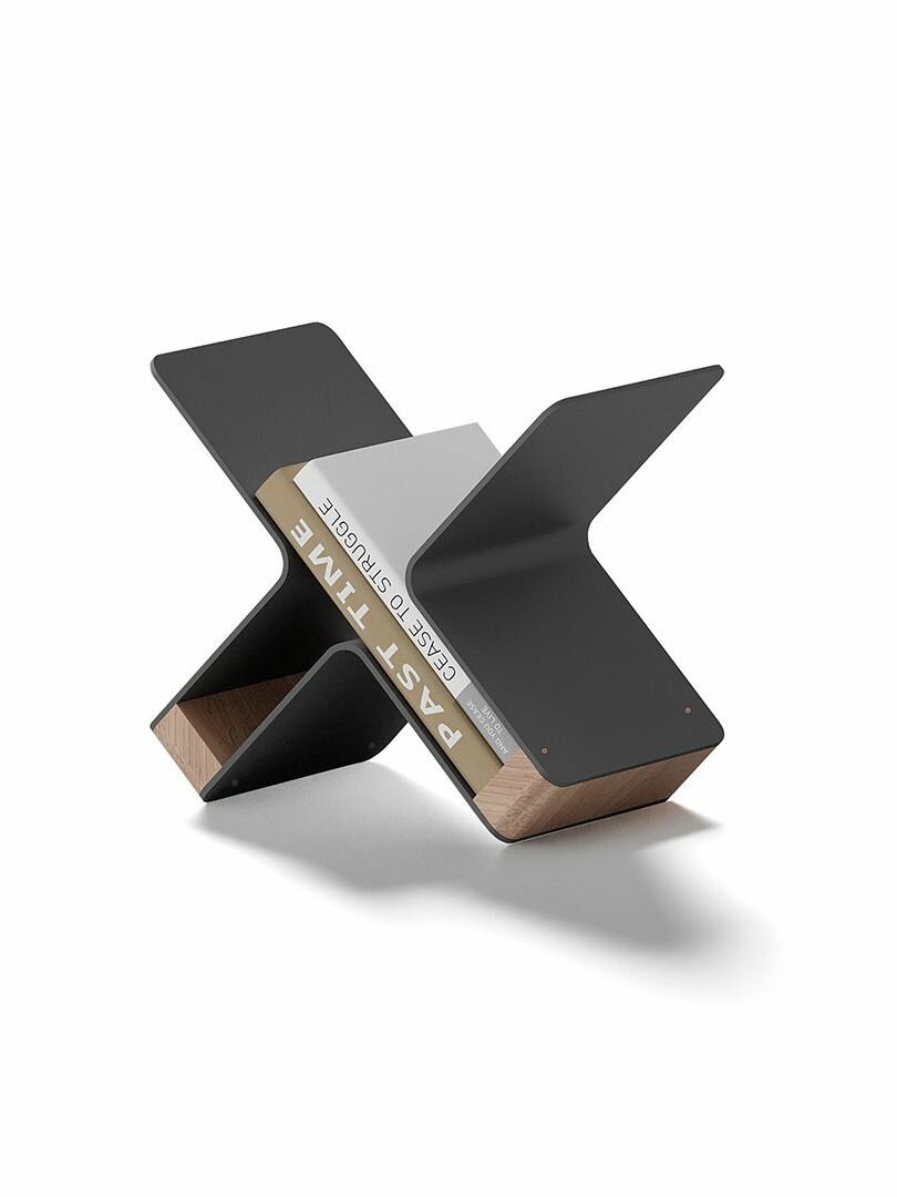 Полка-газетница Икс черного цвета