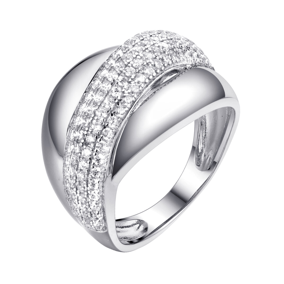Кольцо, серебро, 925 проба, фианит