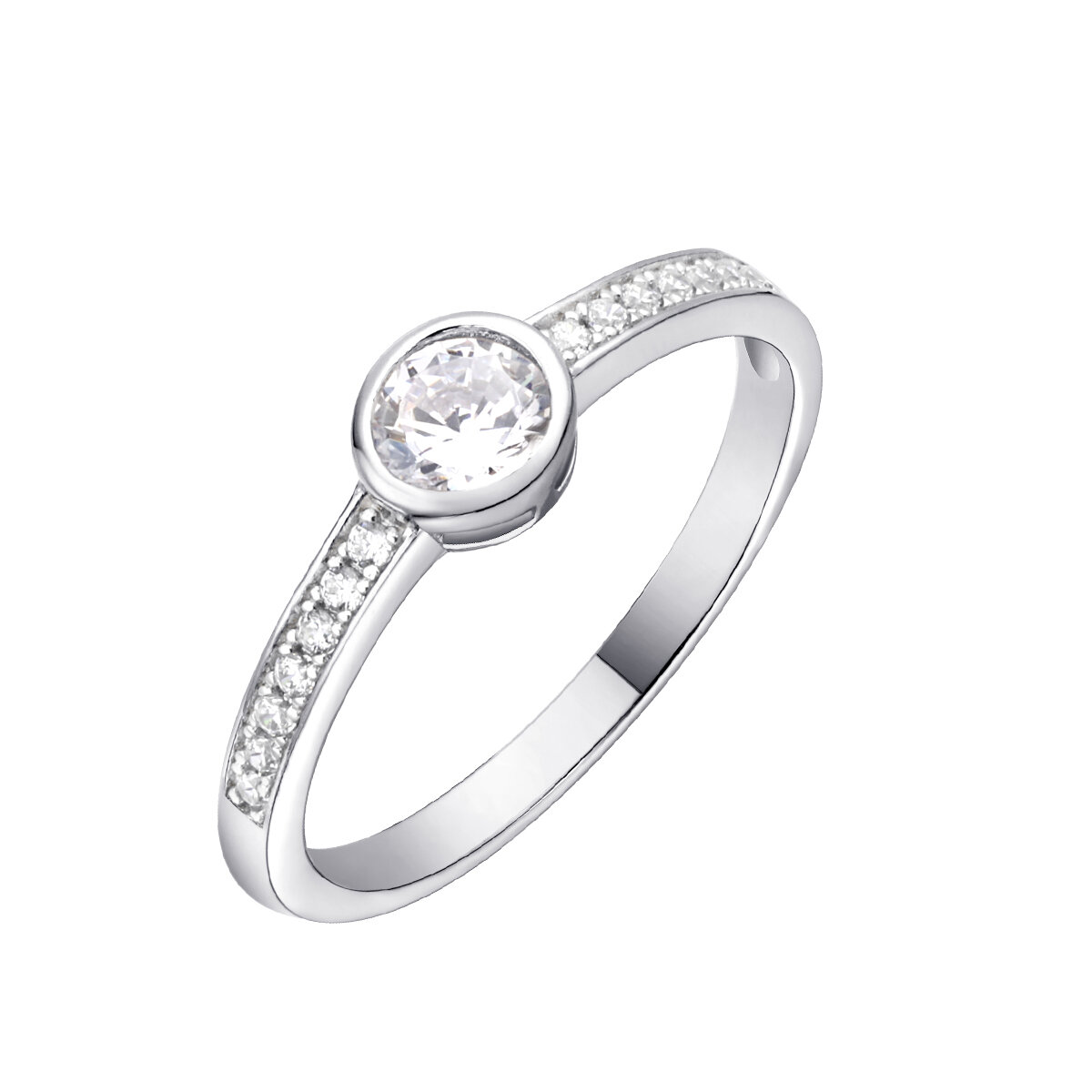 Кольцо, серебро, 925 проба, фианит